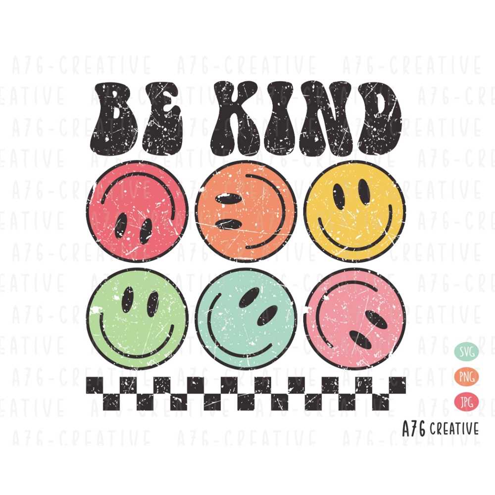 Retro Groovy Happy Be Kind Png, Kids Be Kind Svg, Boho Png, | Inspire ...