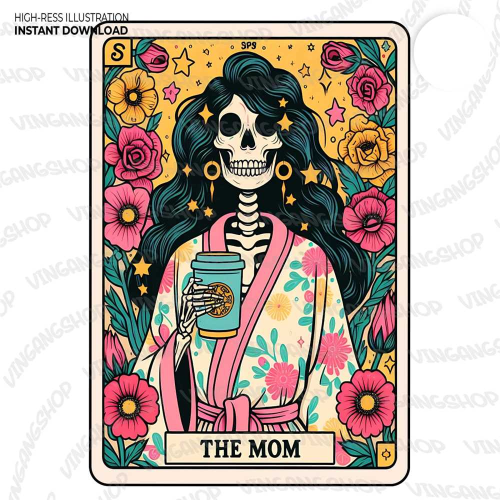 Tarot Card The Mom PNG, Funny Woman Skeleton Mother Sublimat | Inspire ...