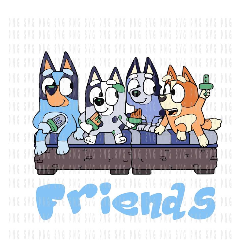 Bluey Friends File for T Shirt Printing and Cutting PNG SVG | Inspire ...