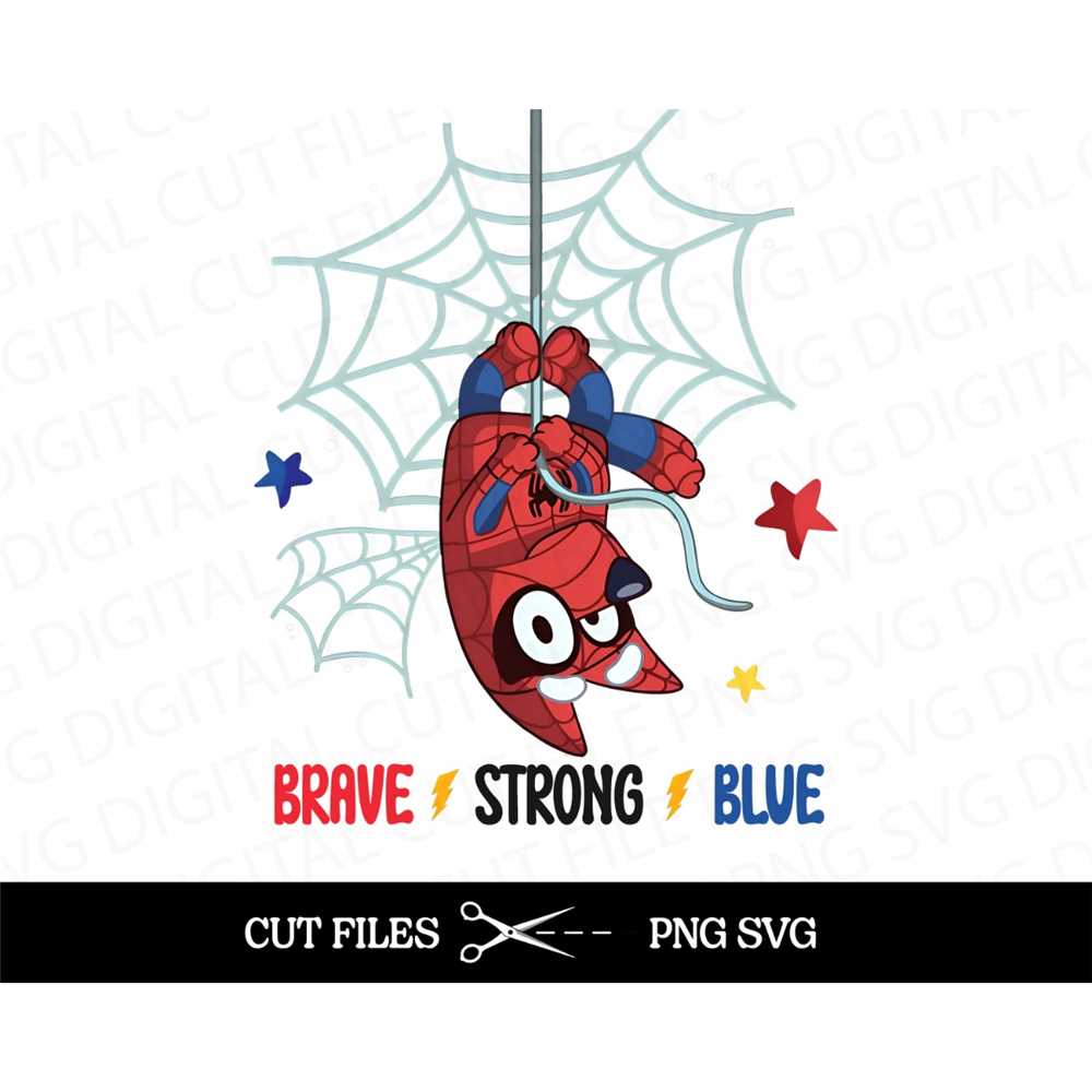 Amazing Spider Blue Dog svg png, Cartoon Blue Spidey svg png | Inspire ...