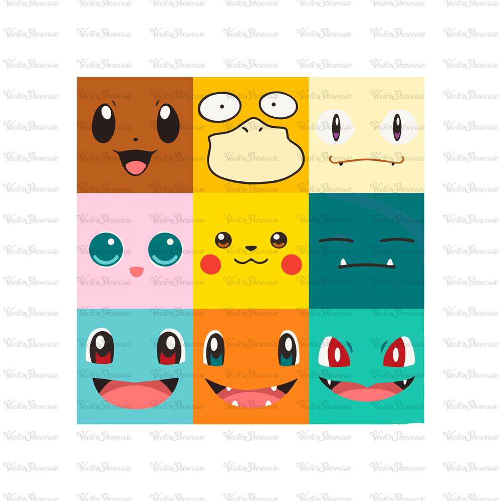 Pokemon faces Svg Png, Pikachu SVG, High quality layered f | Inspire Uplift
