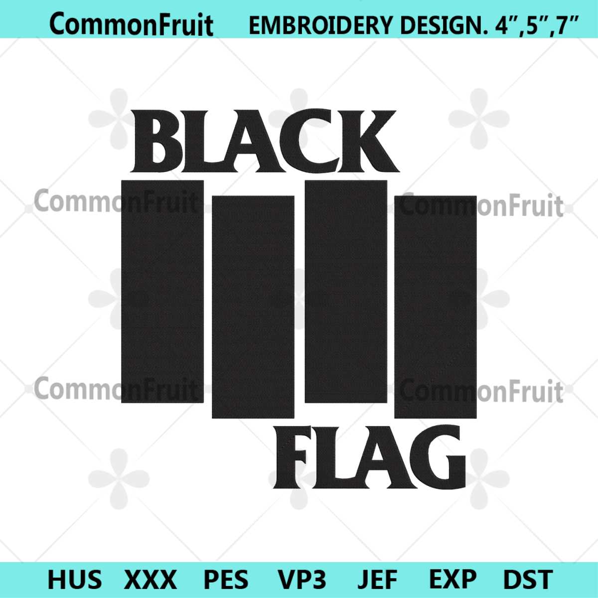 Black Flag Rock Band Embroidery Design Download File | Inspire Uplift