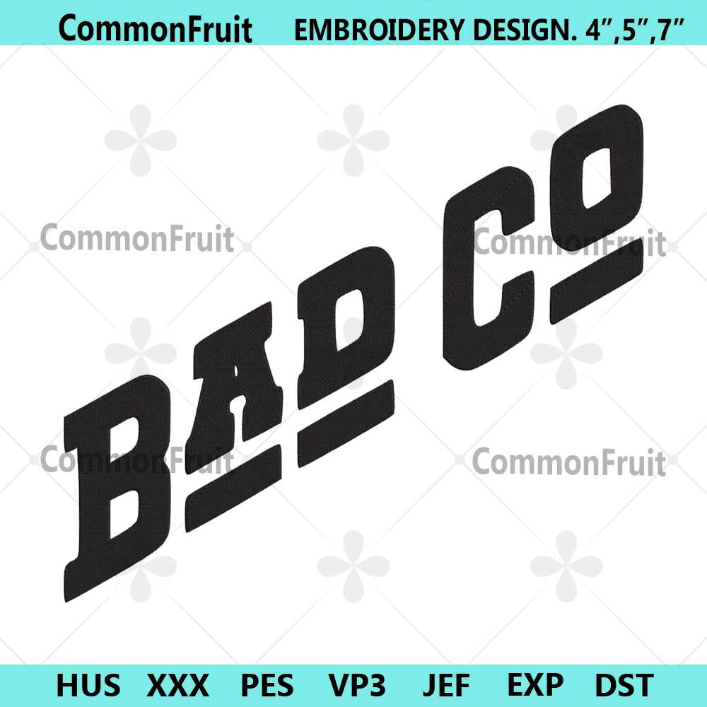Bad Company Logo Rock Band Embroidery Design Download File | Inspire Uplift