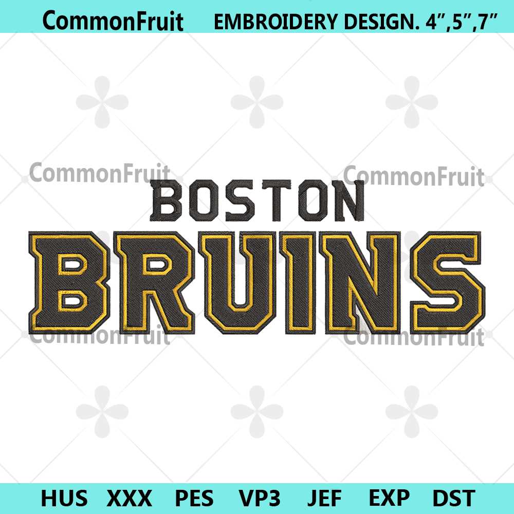 Boston Bruins Wordmark Logo Machine Embroidery, Boston Bruin | Inspire ...