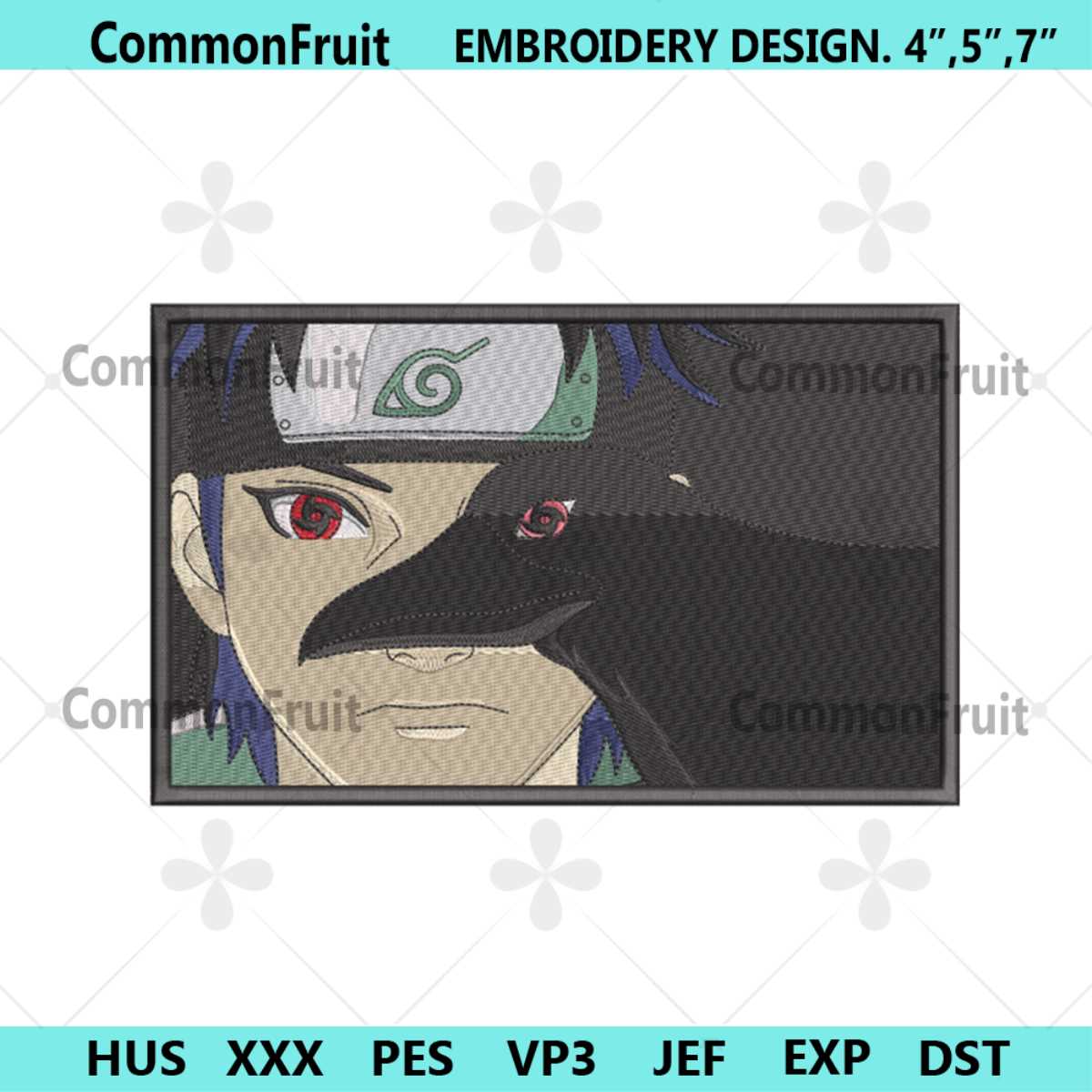 Shisui With Crow Anime Naruto Embroidery Design Instant Down | Inspire ...