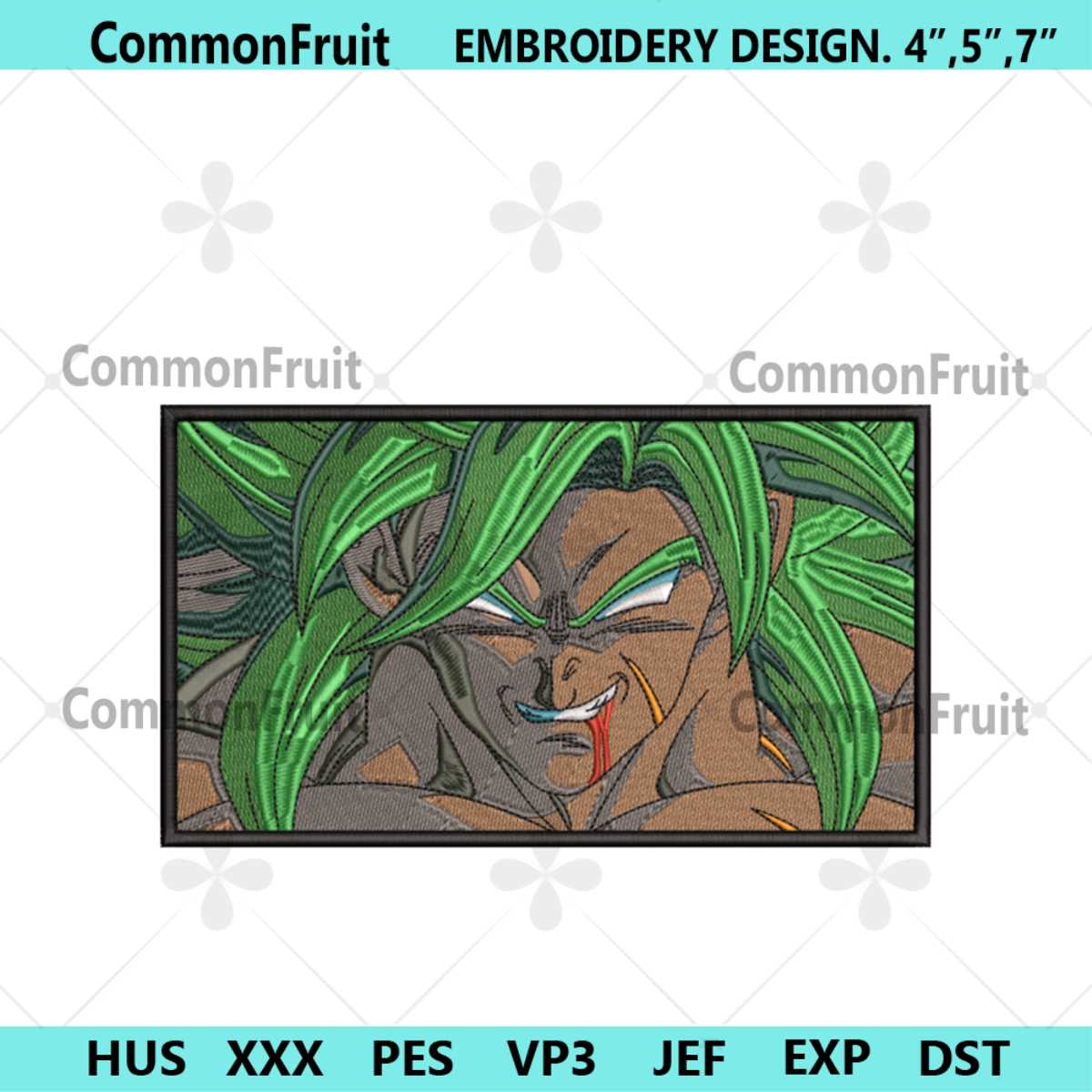 Broly Saiyan Embroidery Design Anime Dragon Ball File | Inspire Uplift
