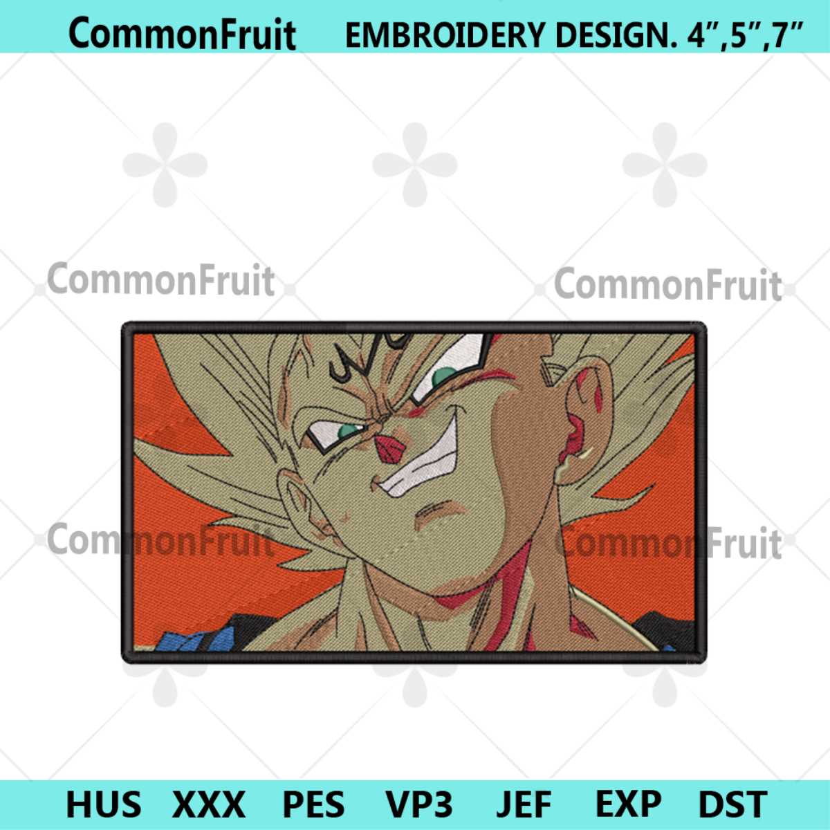 Majin Vegeta Orange Embroidery Design Anime Dragon Ball | Inspire Uplift
