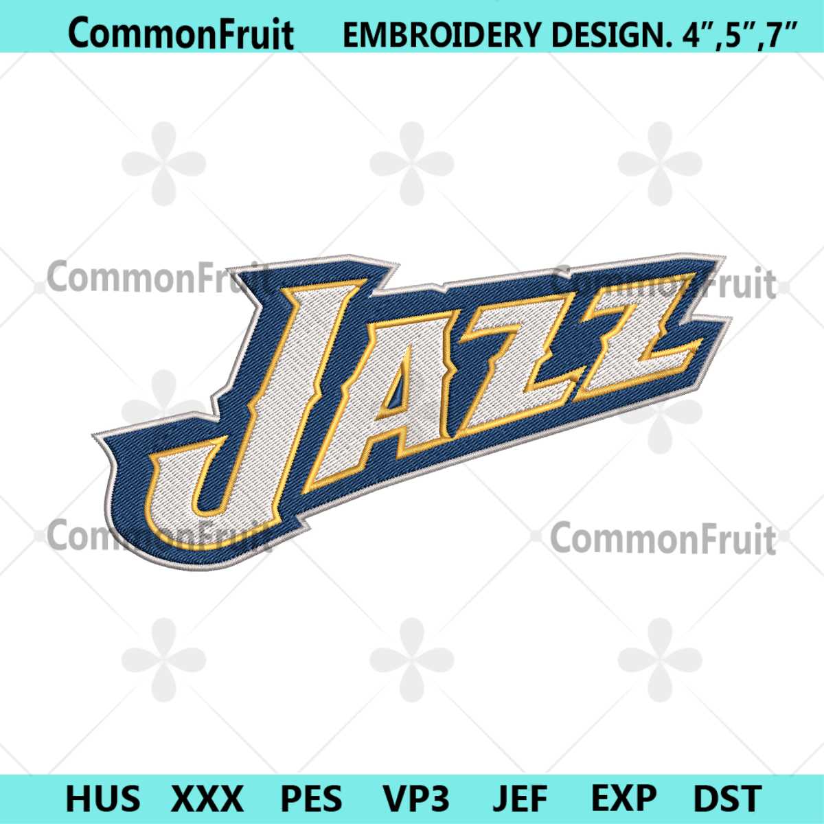 Utah Jazz Wordmark Logo Embroidery Instant Files, Utah Jazz - Inspire ...