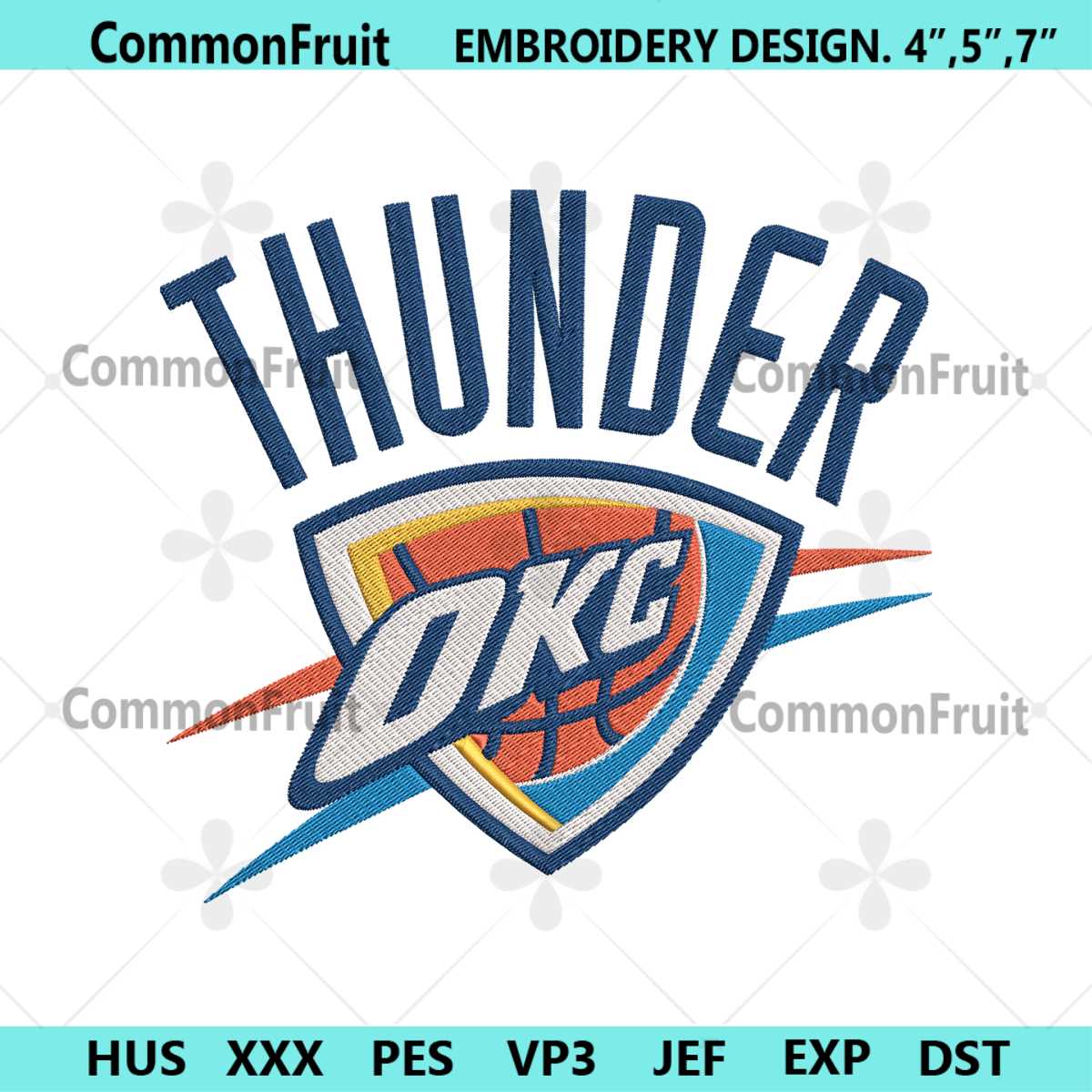 Oklahoma City Thunder Logo Embroidery Designs, Oklahoma City | Inspire ...