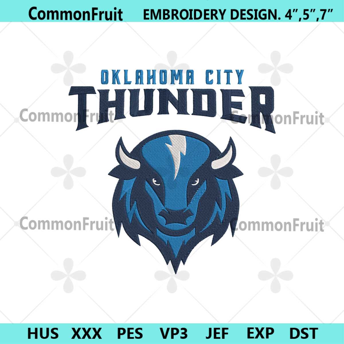 Oklahoma City Thunder Logo Embroidery Design Files, Oklahoma | Inspire ...