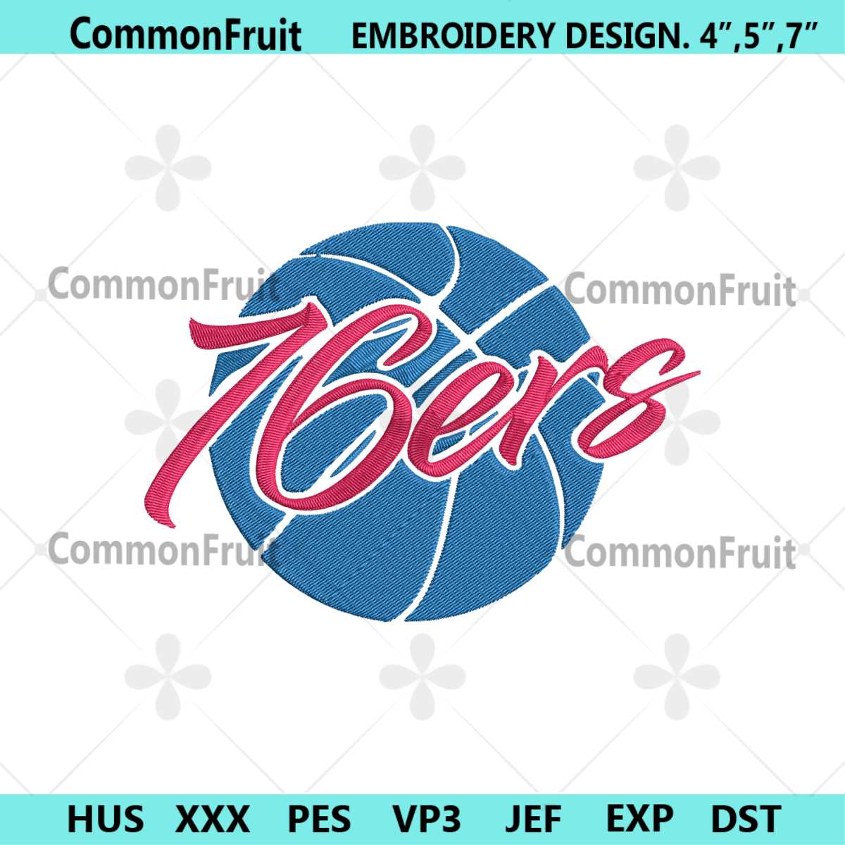 76ers NBA Logo Machine Embroidery Design Files, NBA Digital | Inspire ...