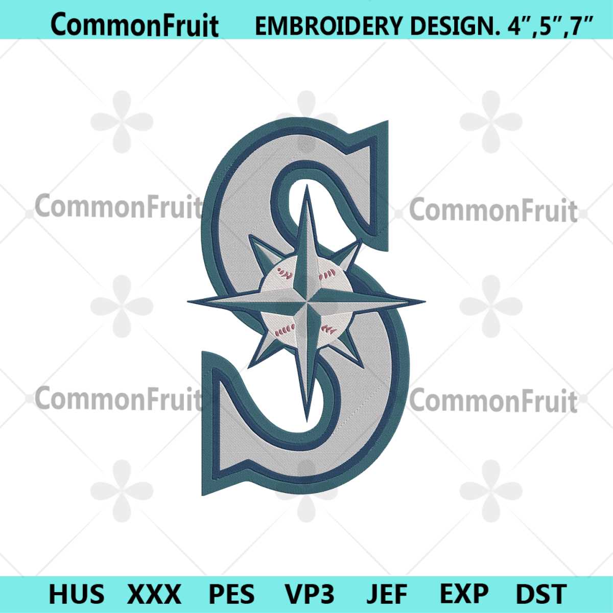 Seattle Mariners logo MLB Embroidery Design | Inspire Uplift