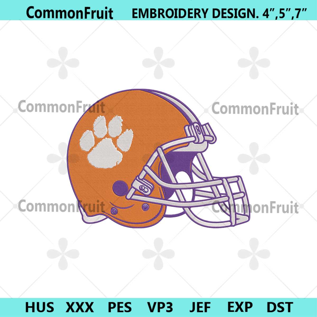 Clemson Tigers Helmet Logo Machine Embroidery | Inspire Uplift
