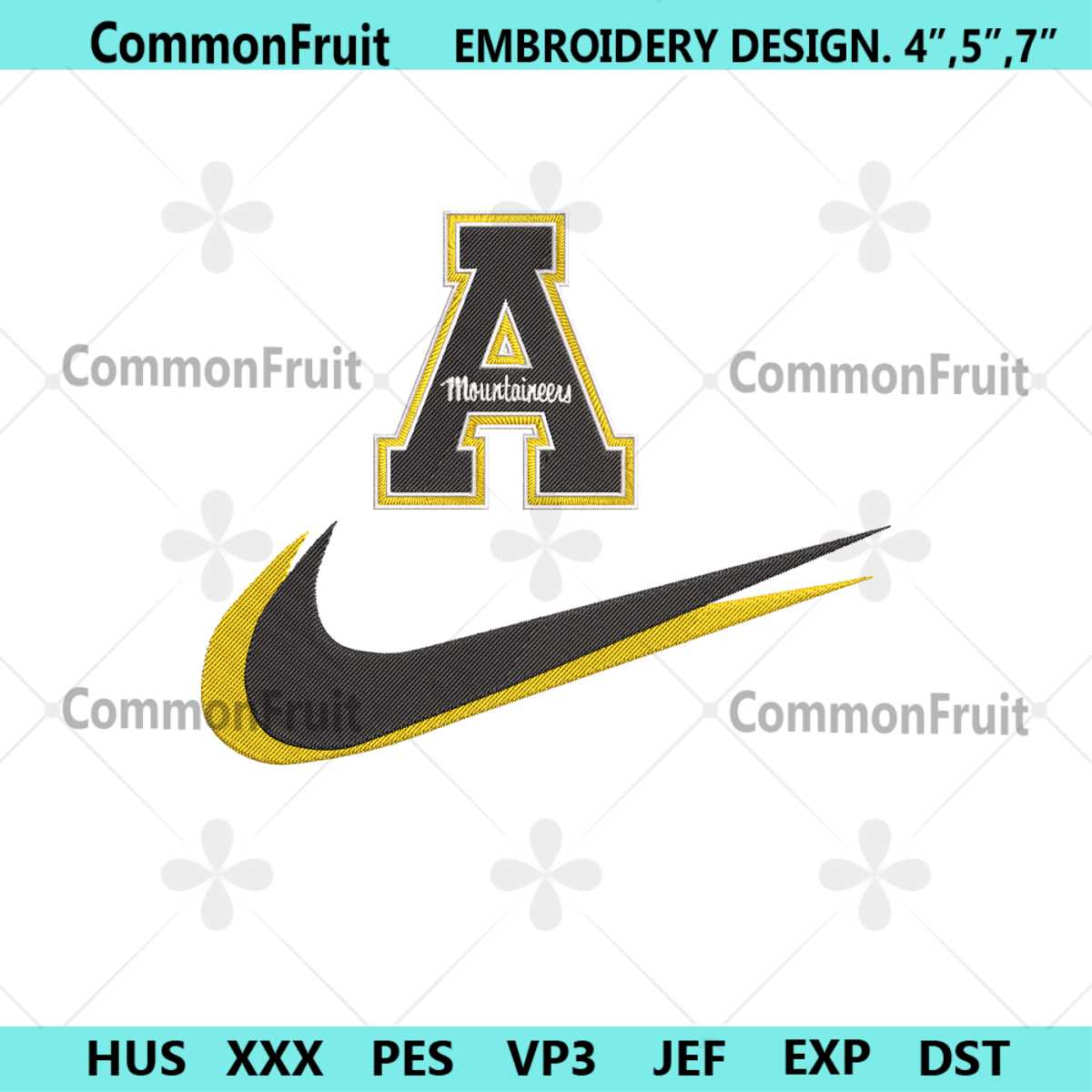 Appalachian State Mountaineers Double Swoosh Nike Logo Embro | Inspire ...
