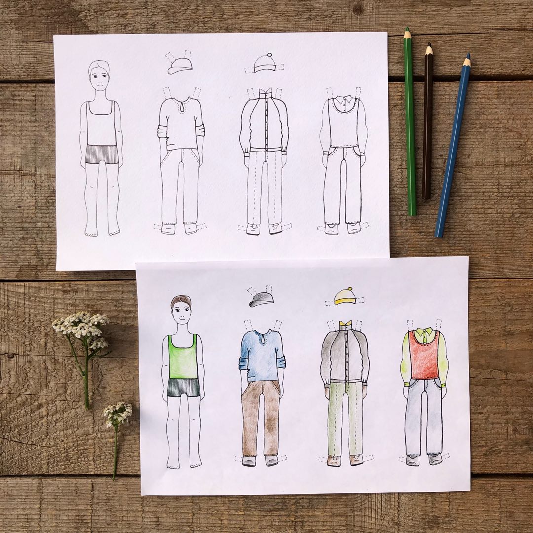 Printable Paper Doll. Misha. Coloring Pages. Craft Kit. Birt | Inspire ...
