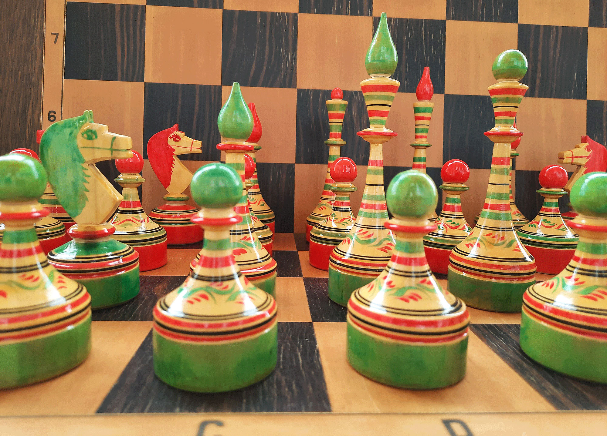 Russian hand painted childrens chess pieces set - big kids | Inspire Uplift