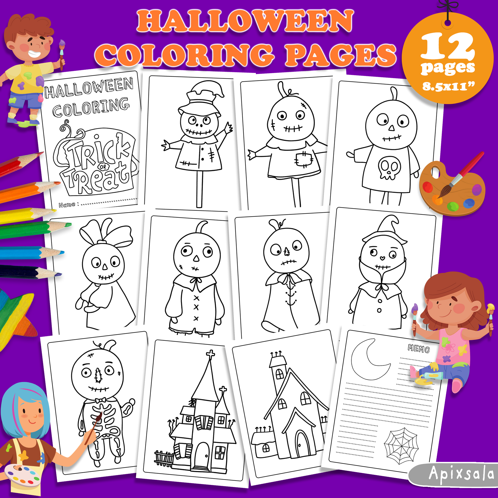 Halloween Pumpkin Kids coloring pages | kids coloring pages | Inspire ...