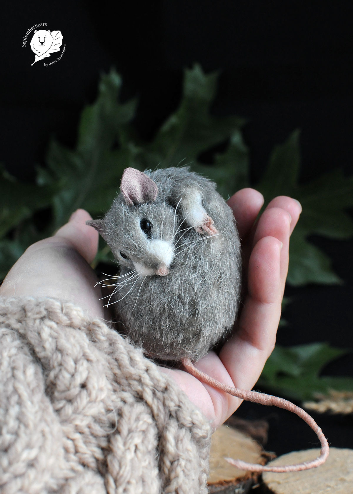 realistic mouse felt toy pet portrait | Inspire Uplift