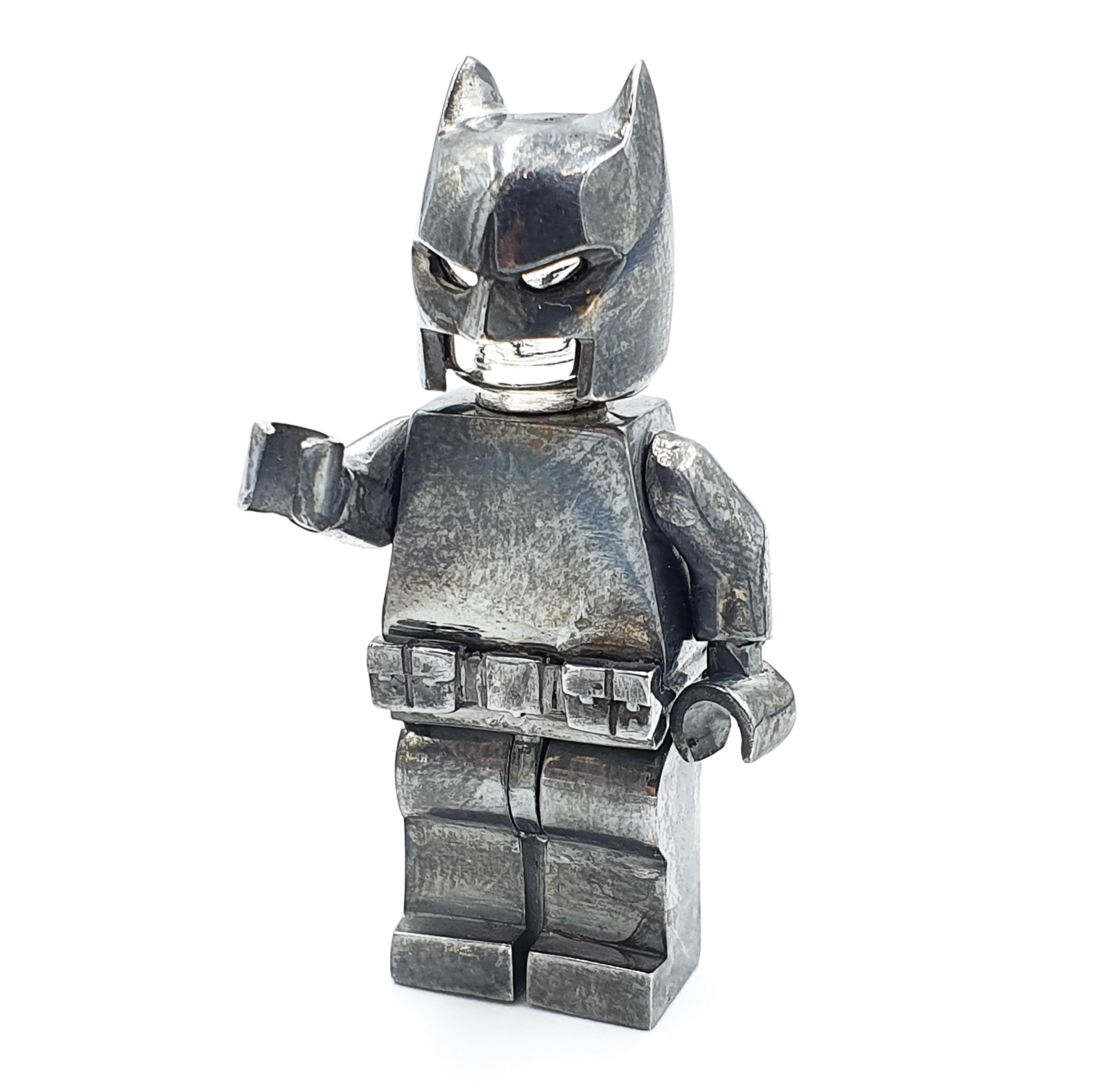 Batman LEGO CUSTOM Minifigure Niello Solid Sterling Silver | Inspire Uplift