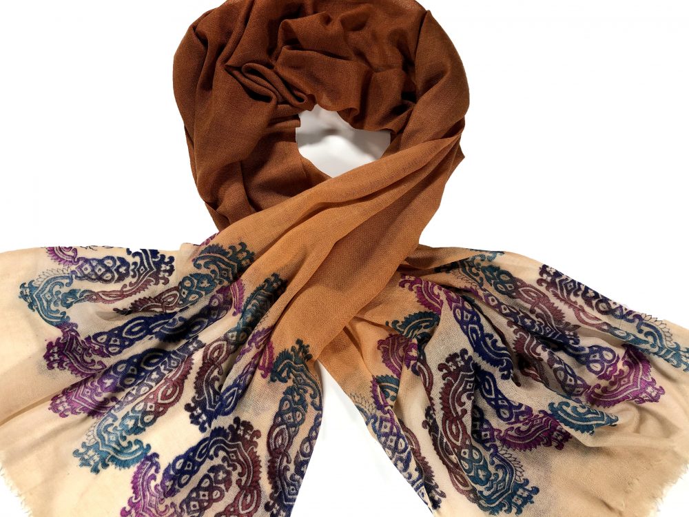 Hand Painted Cashmere Screen Print Scarf | Inspire Uplift