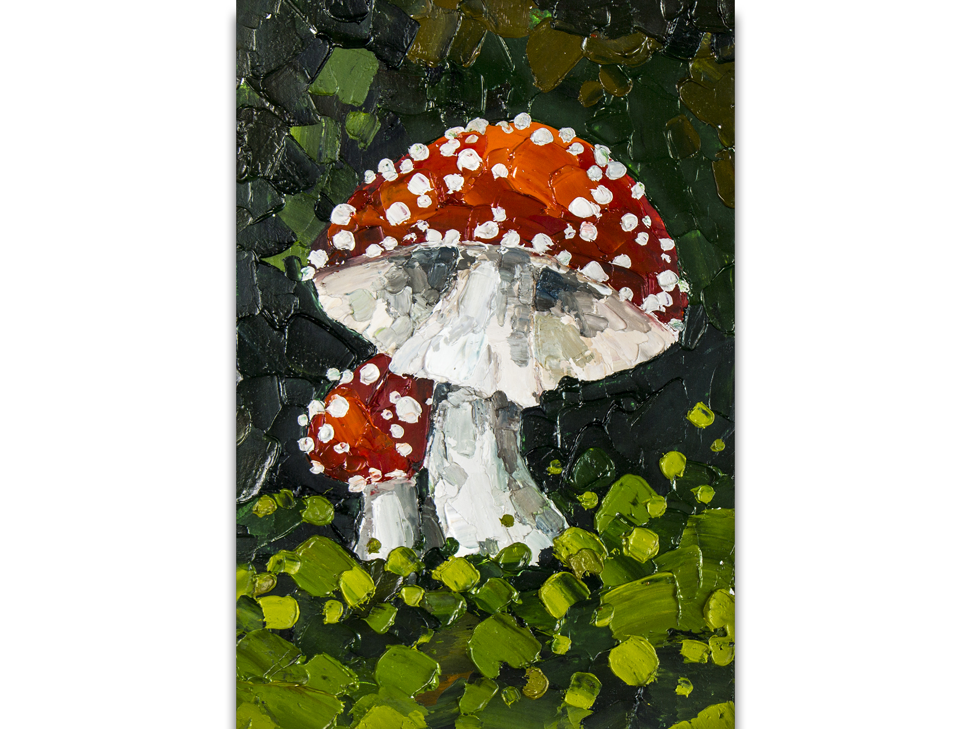 Fly Agaric Painting Mushroom Original Art Forest Artwork - Inspire Uplift