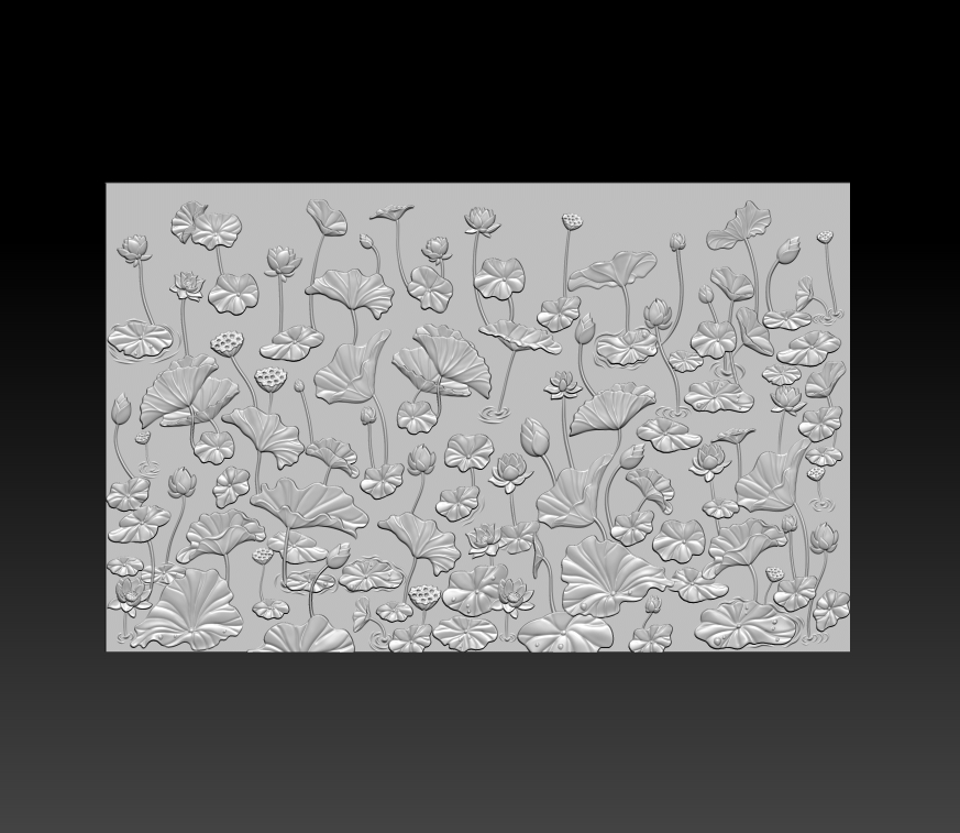 3D STL Model file Panel Lotus bas-relief for CNC Router - Inspire Uplift
