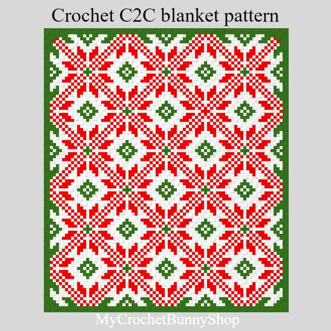 Crochet C2C Nordic Stars Rhombus blanket pattern PDF Instant | Inspire ...