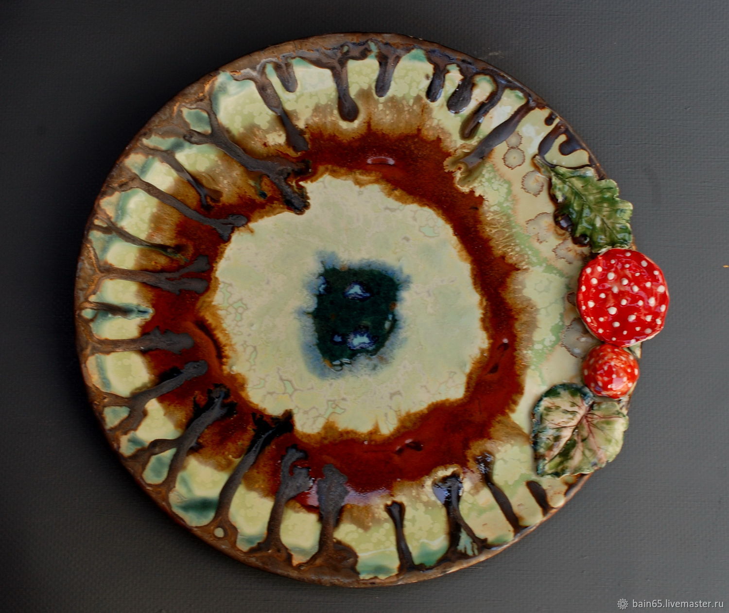 Bright plate, amanita plate,ceramic plate, Mushrooms plate,M | Inspire ...