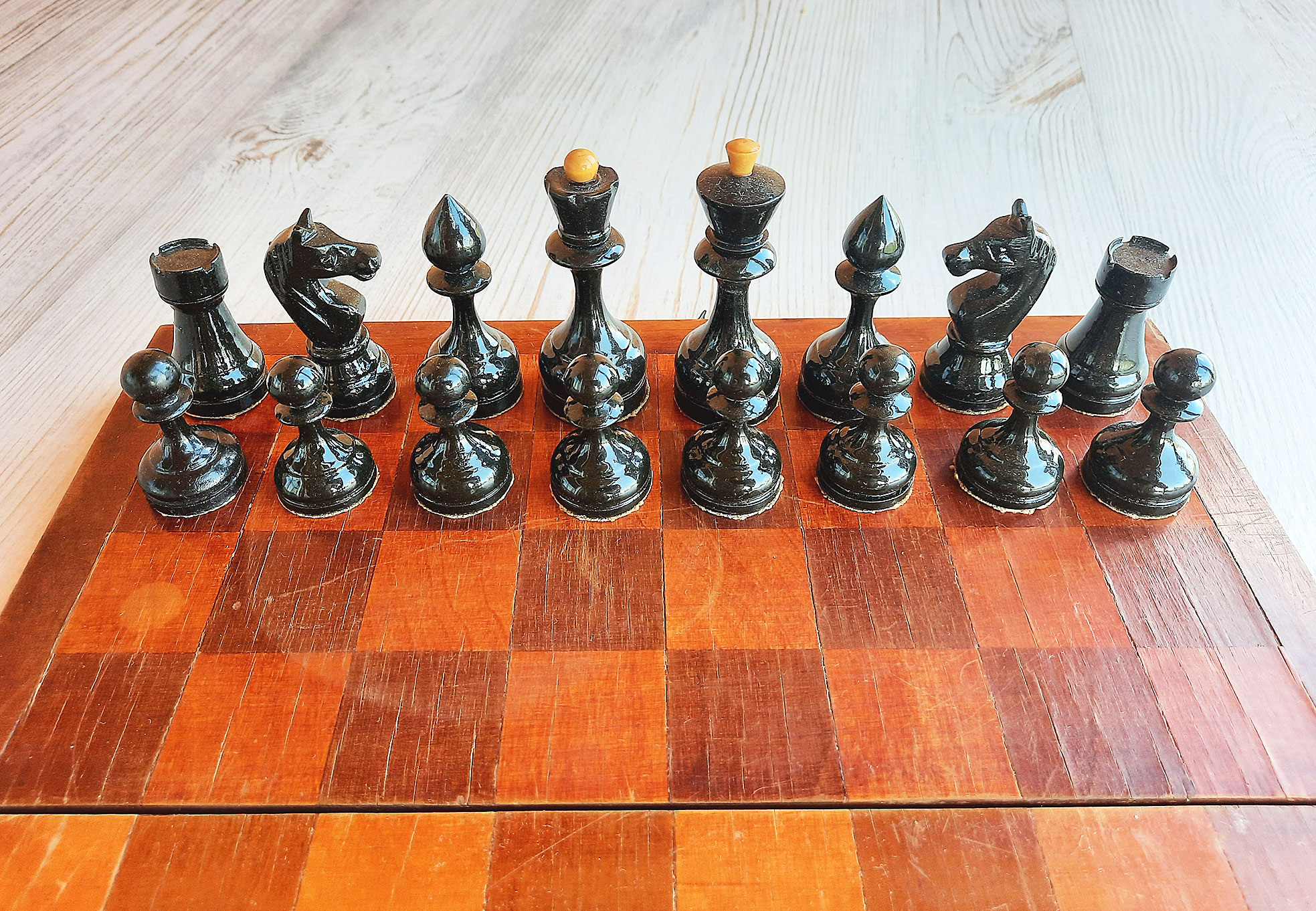 Old Russian chess set vintage - small wooden Soviet chess Zv - Inspire ...