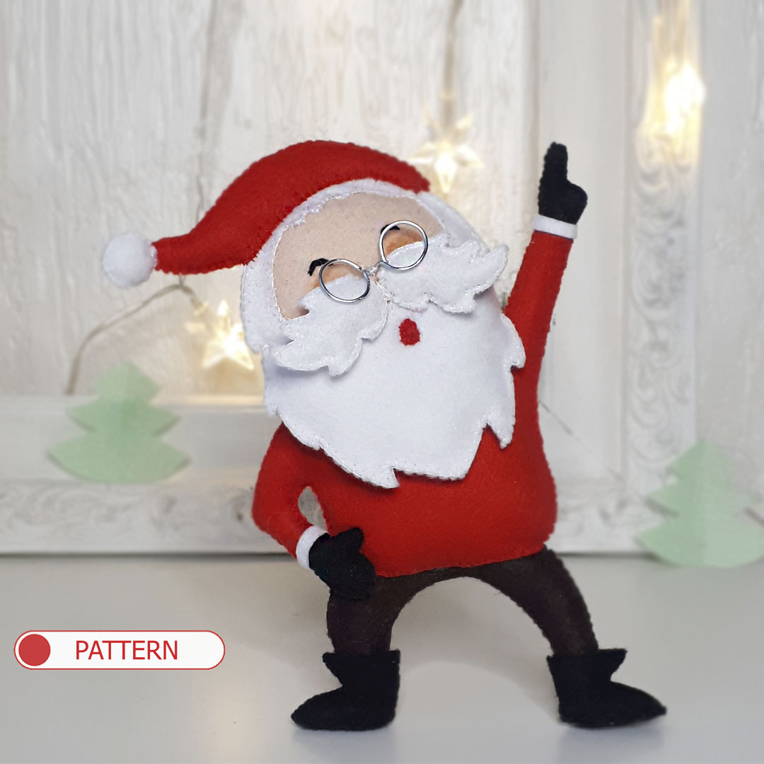 Santa Ornaments Felt Pattern for Christmas Tree, Christmas p | Inspire ...