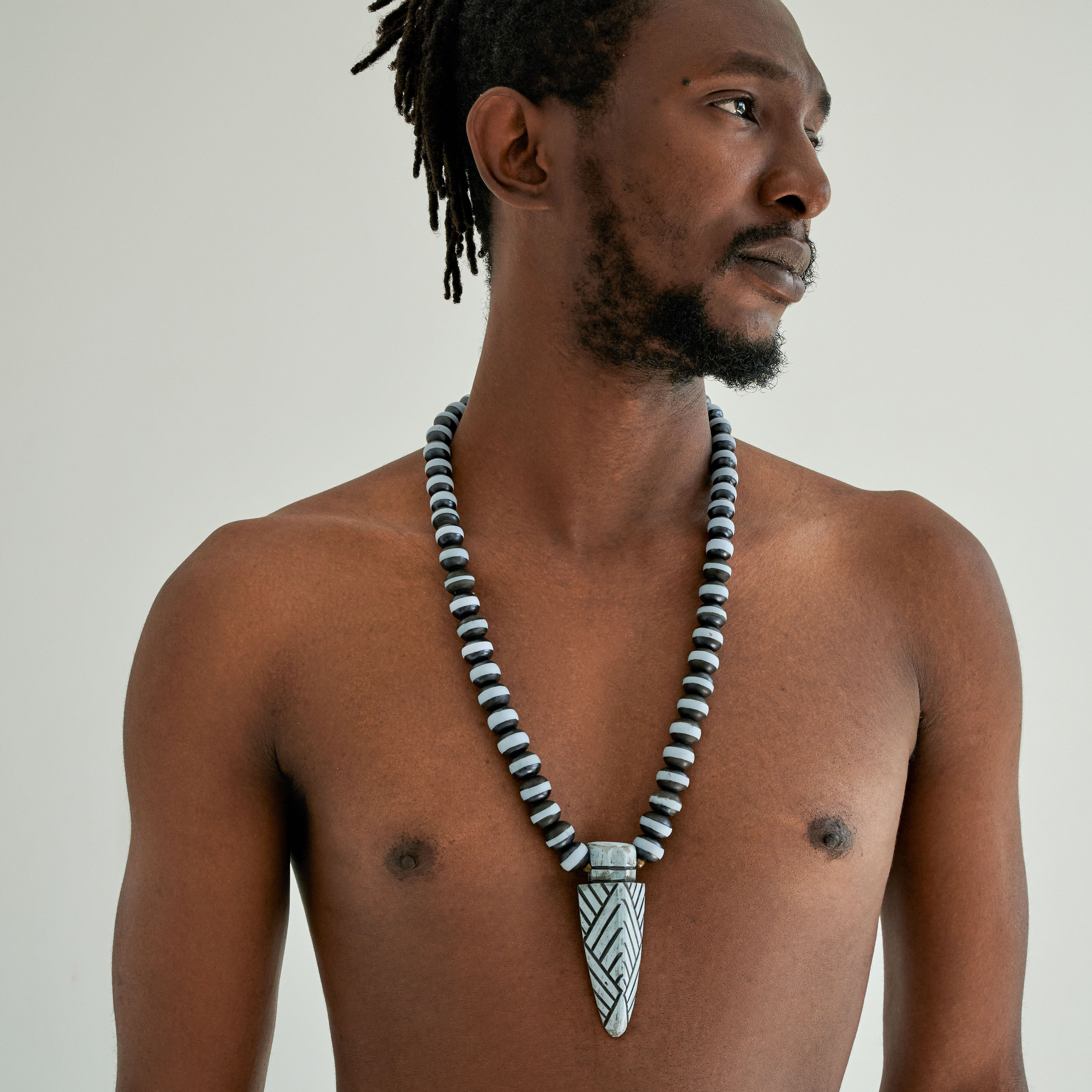 Men's pendant necklace, African men jewelry, Long men beaded - Inspire ...