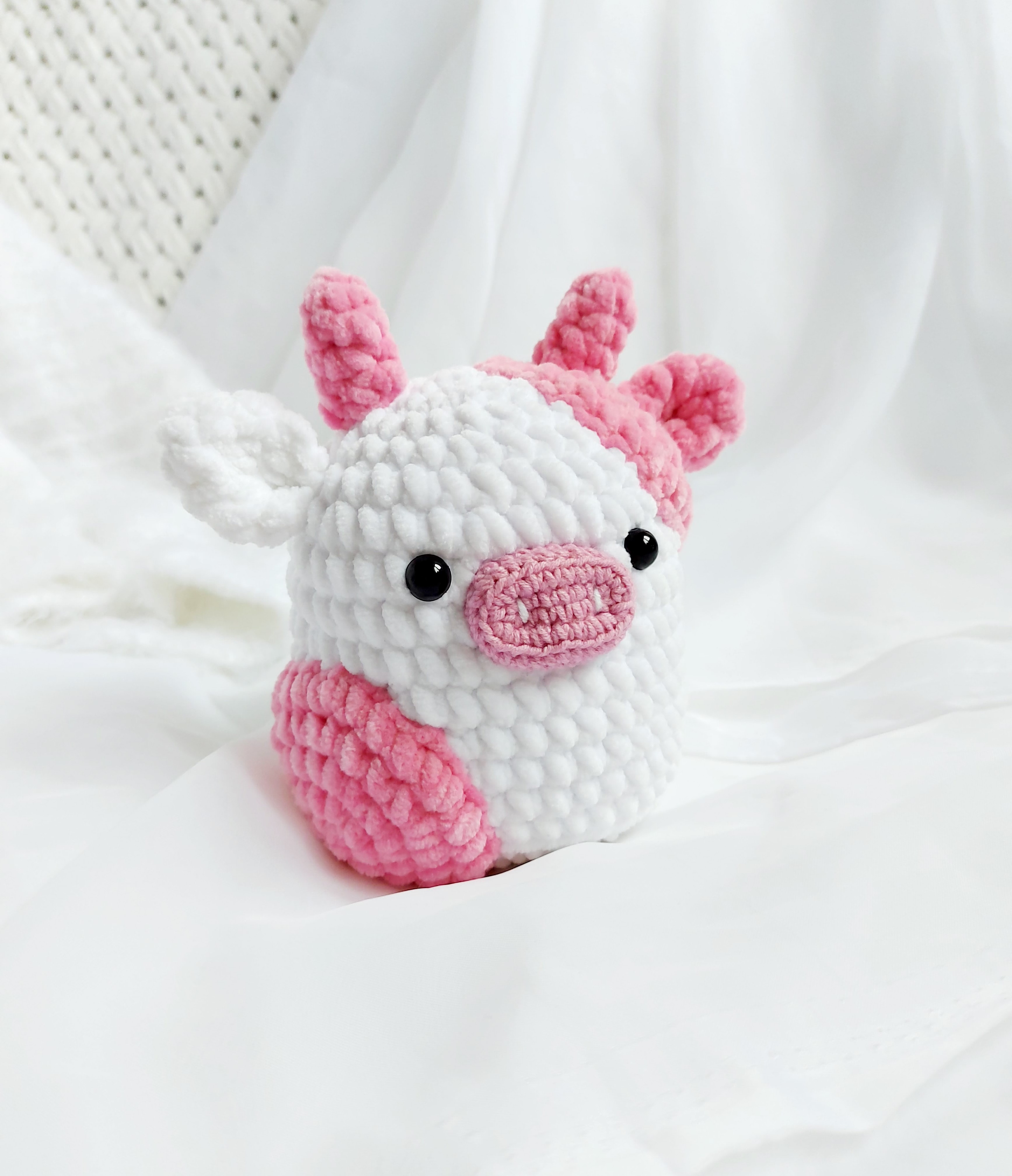 Crochet cow Plush cow Pink cow Crochet plush cow toy Cow toy - Inspire ...