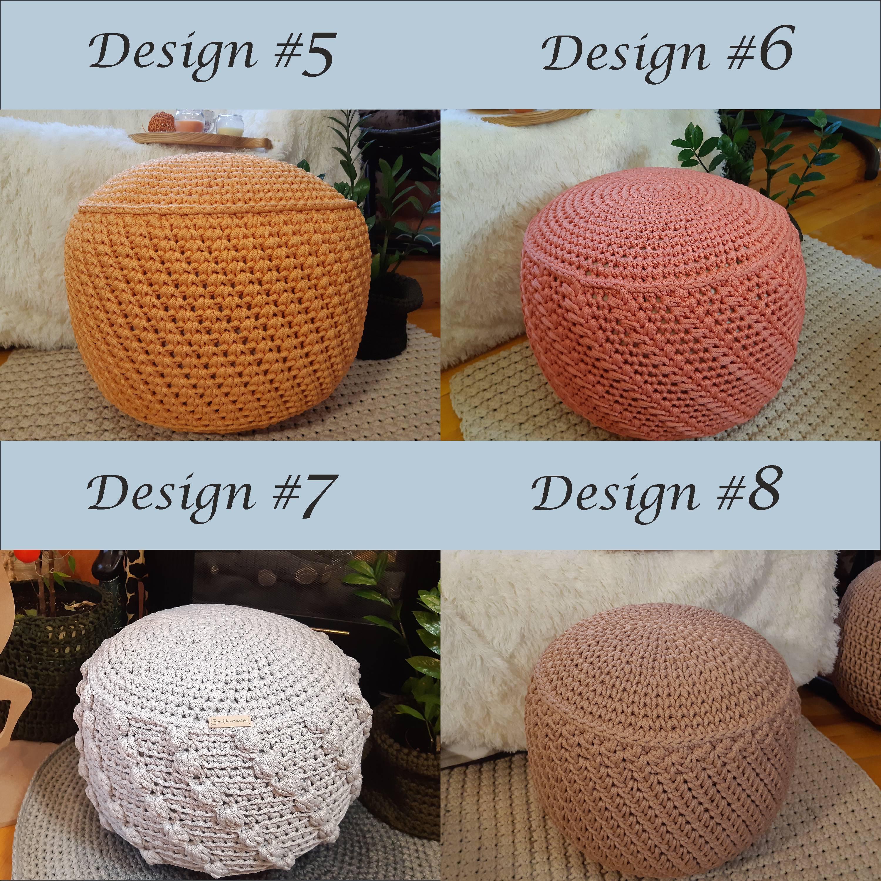 Modern round pouf ottoman Stuffed living room poufs Filled p - Inspire Uplift