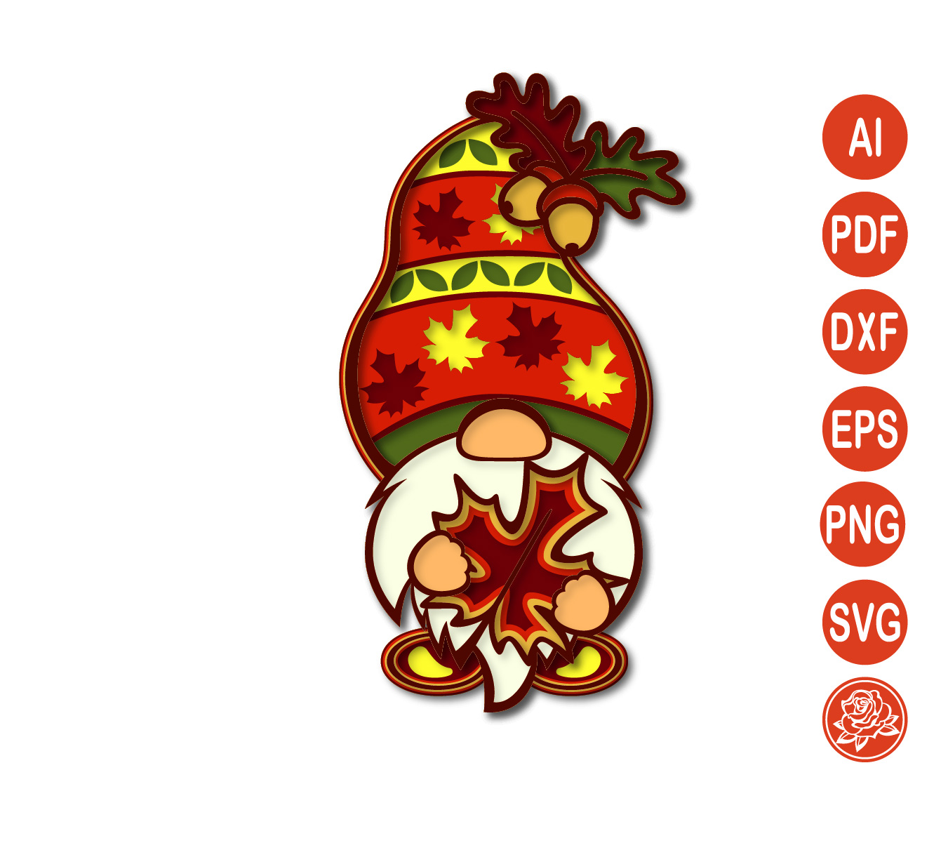 Multi layer Thanksgiving gnome mandala with maple leaf SVG, - Inspire ...