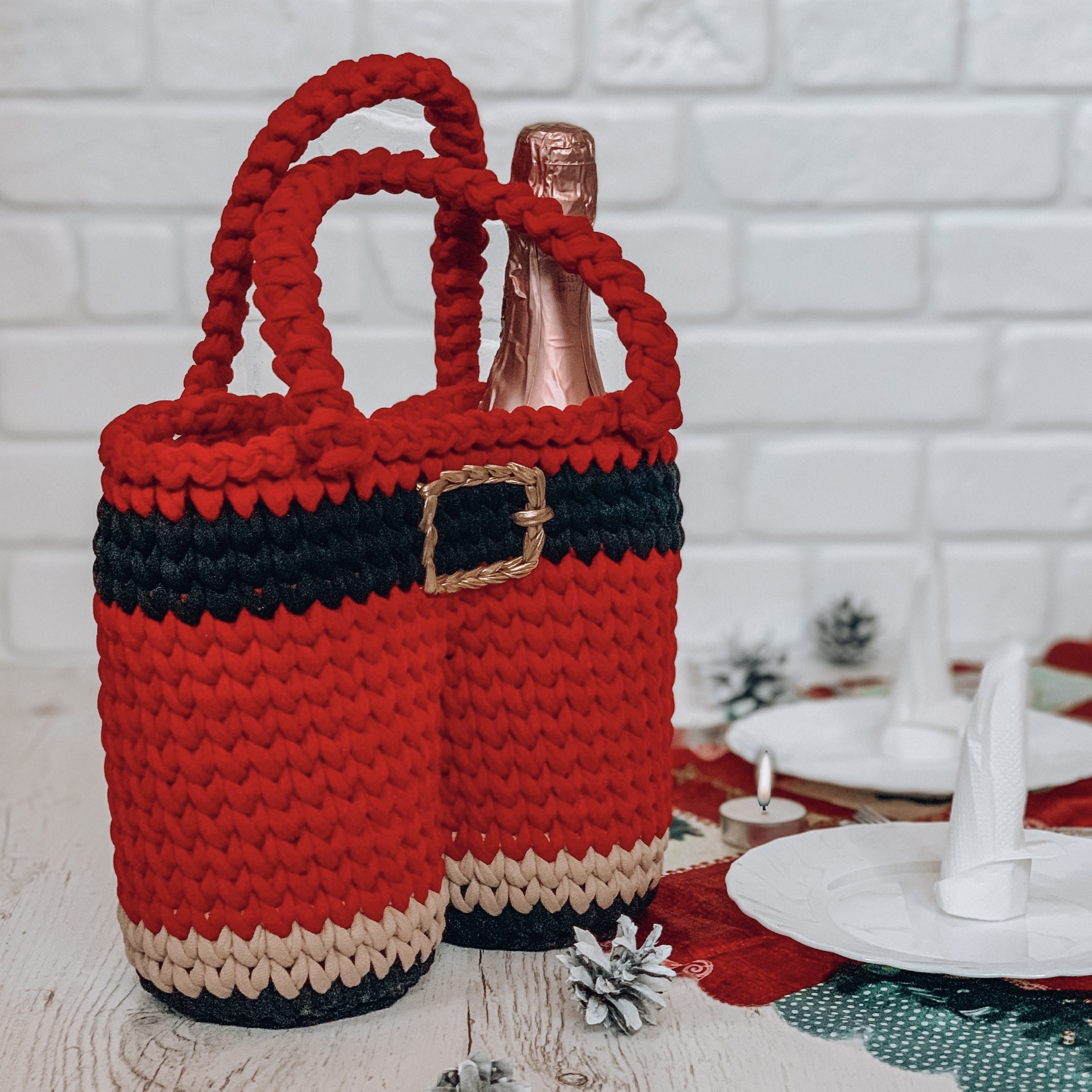 Crochet pattern Santas pants basket PDF digital and video tu - Inspire ...