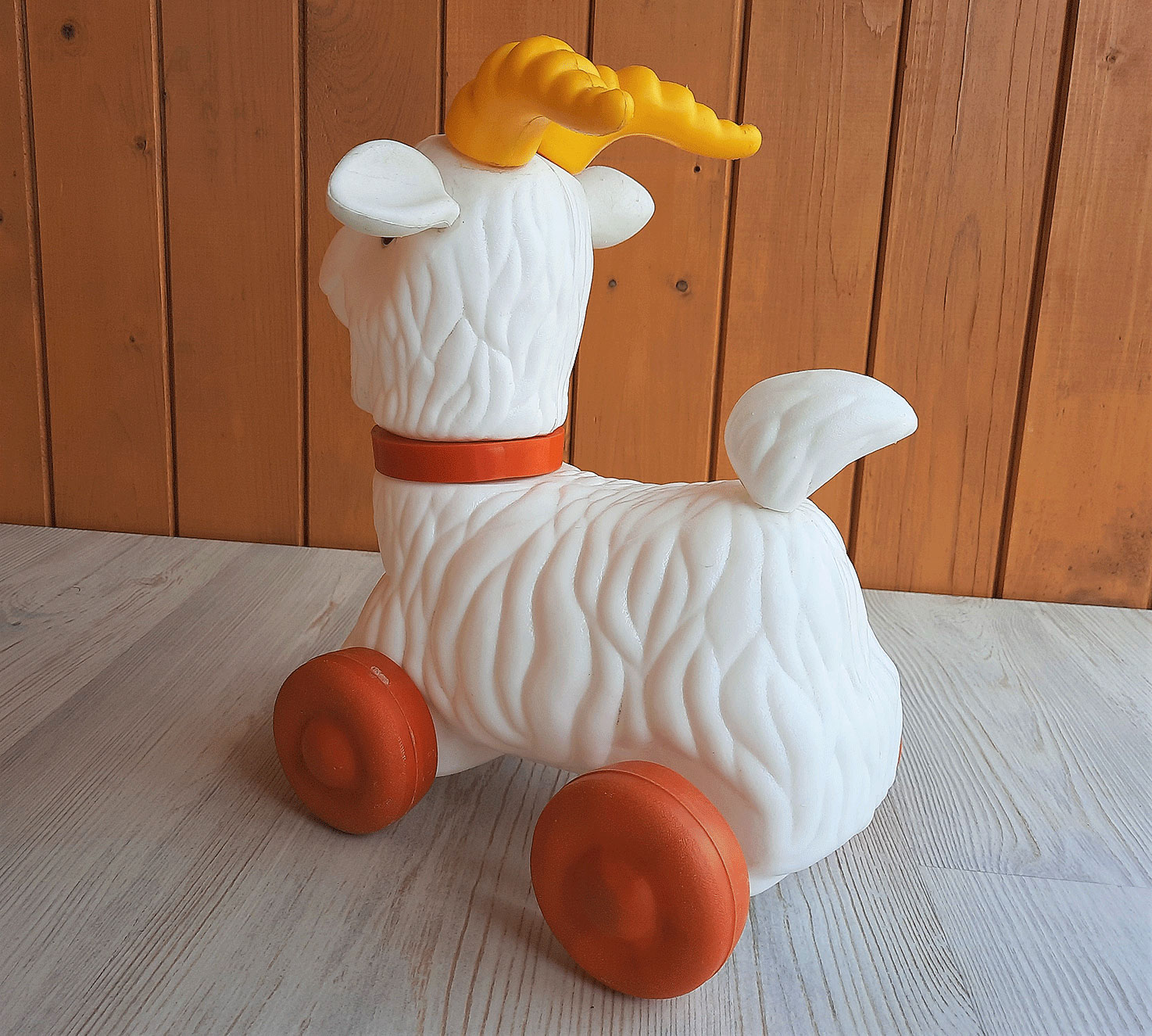 White Goat vintage Russian toy on wheels - Soviet riding goa - Inspire ...