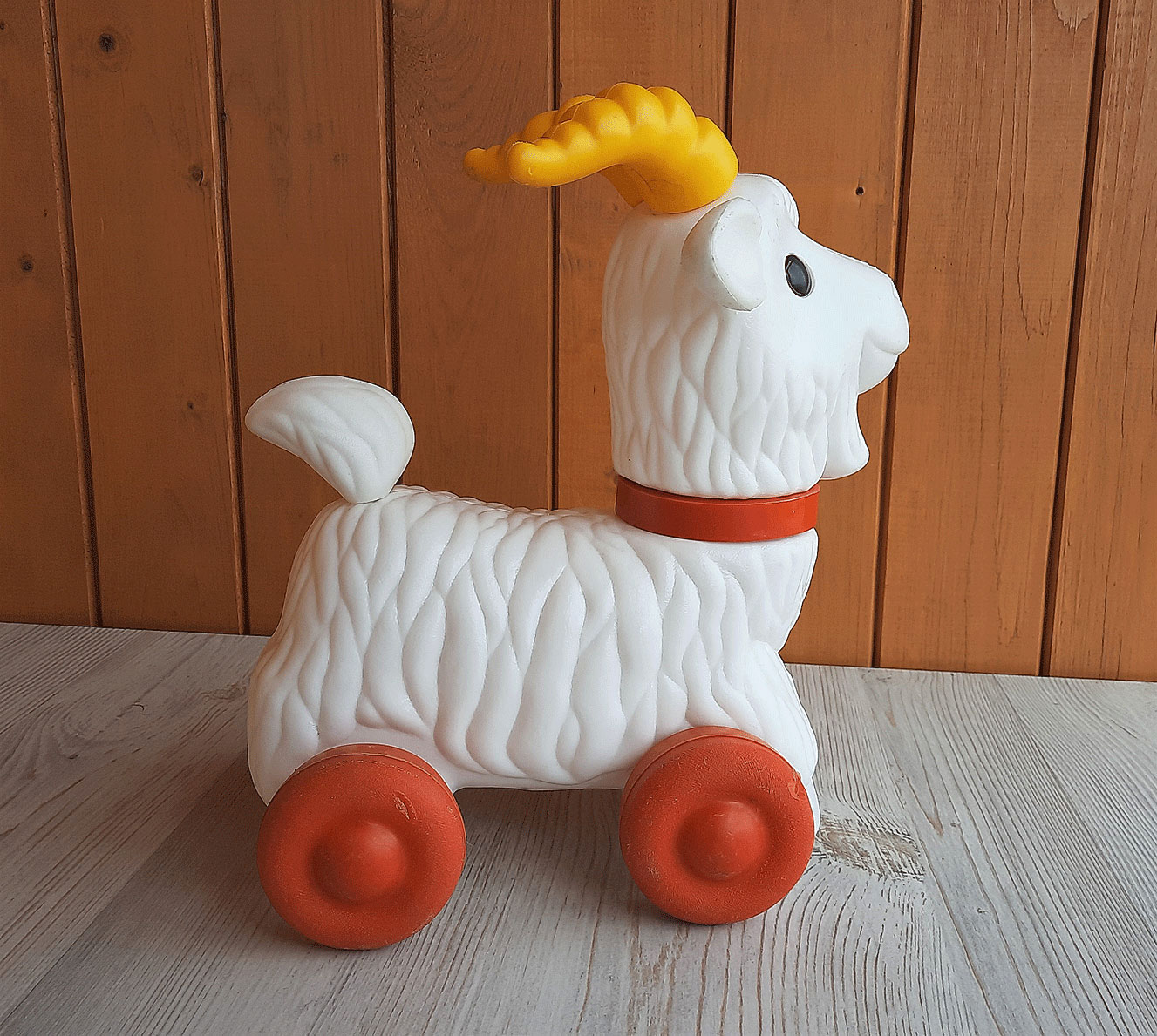 White Goat vintage Russian toy on wheels - Soviet riding goa - Inspire ...