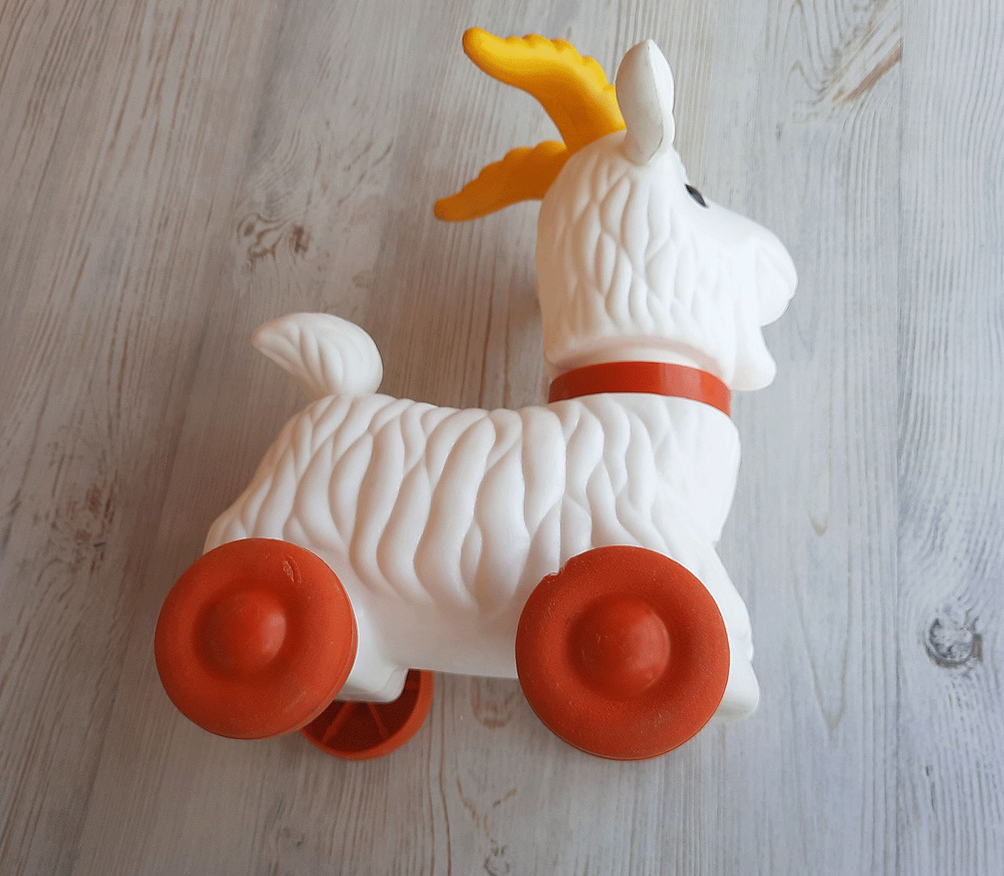 White Goat vintage Russian toy on wheels - Soviet riding goa - Inspire ...