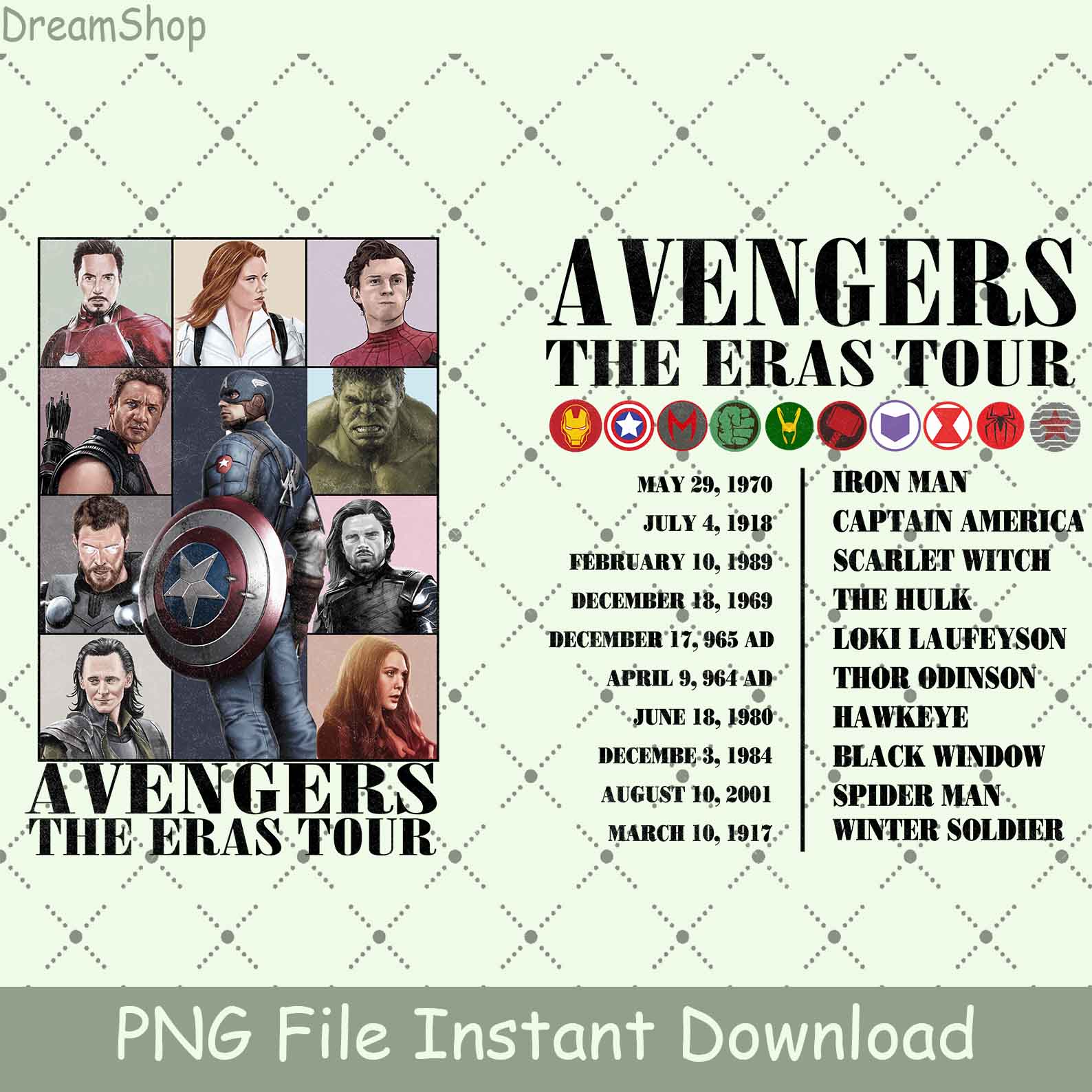 Avengers The Eras Tour Png, Avenger MCU Assemble Png, Marvel - Inspire ...