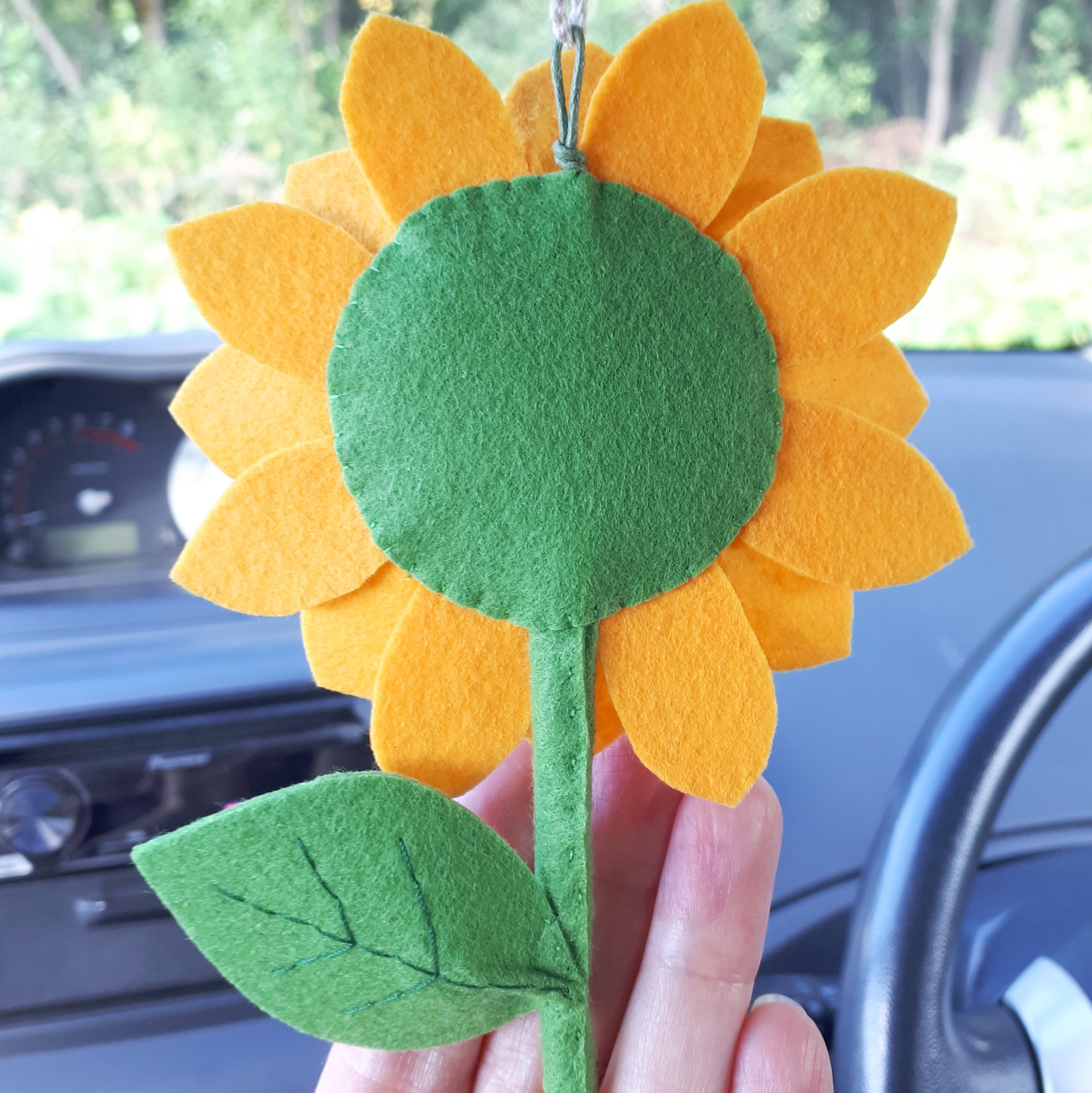 Sunflower gifts for women, Boho car accessories, Rear view m - Inspire ...