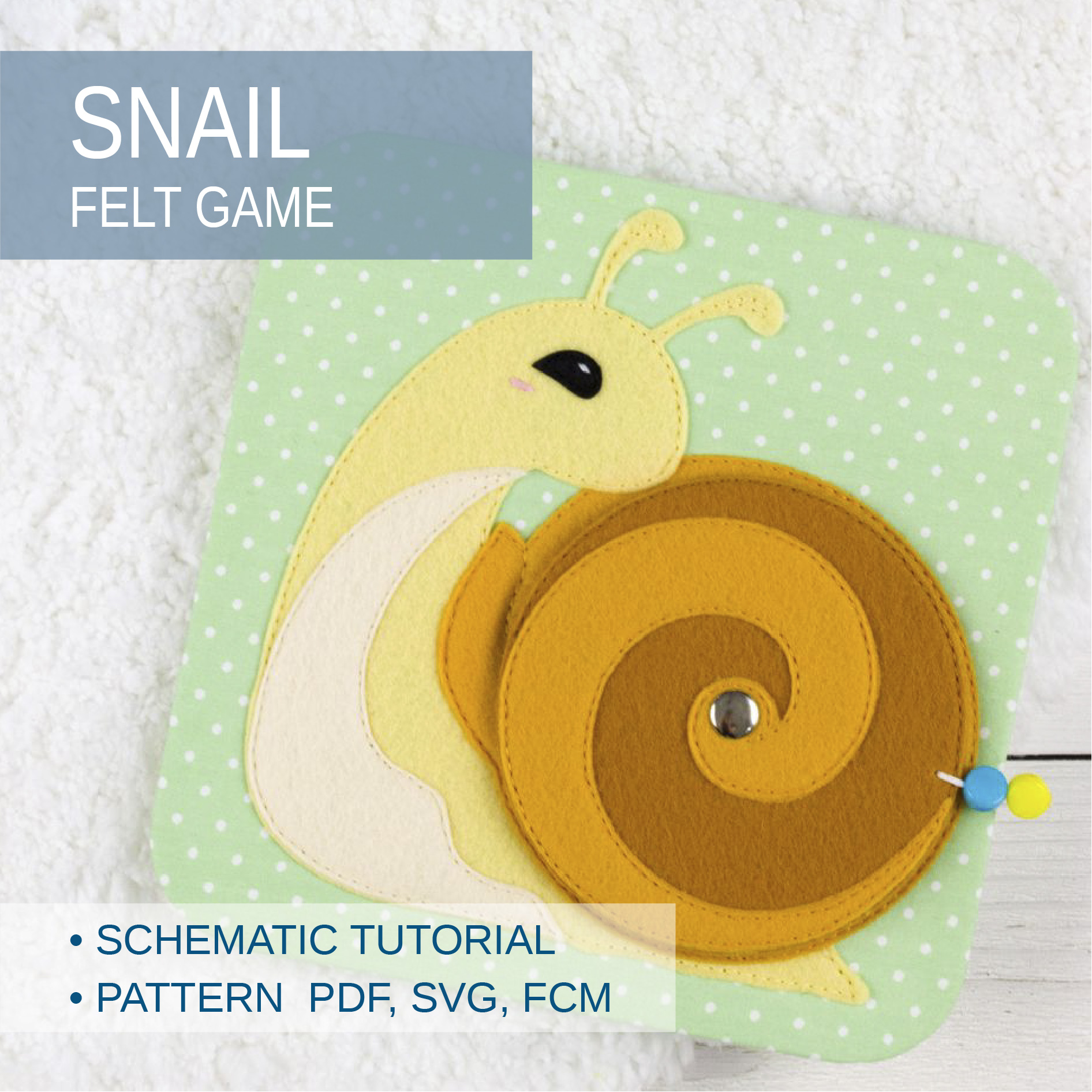 PDF Pattern, Quiet book page Snail - Inspire Uplift