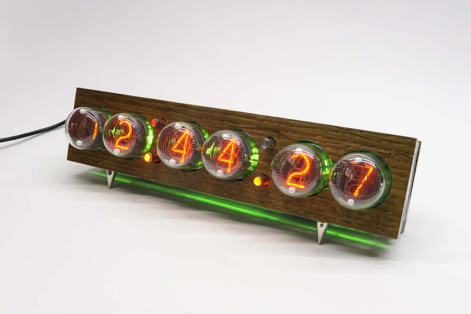 Wi-Fi desk clock with IN-4 Nixie tubes. Oak-tree wooden case - Inspire ...