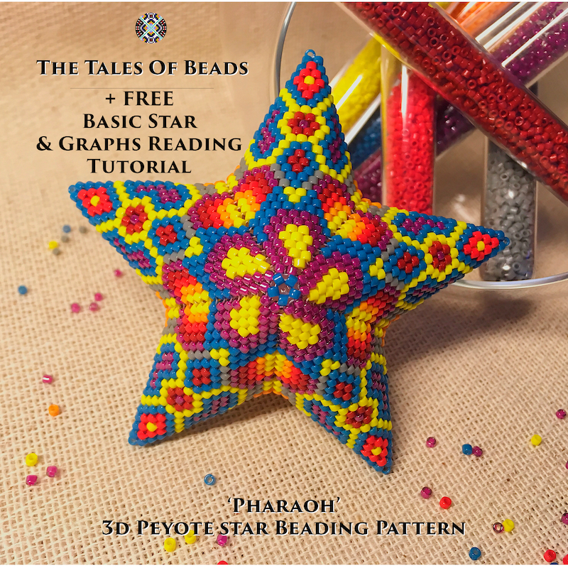 Pharaoh 3D Peyote Star Beading Pattern / Beaded Star Pat - Inspire Uplift