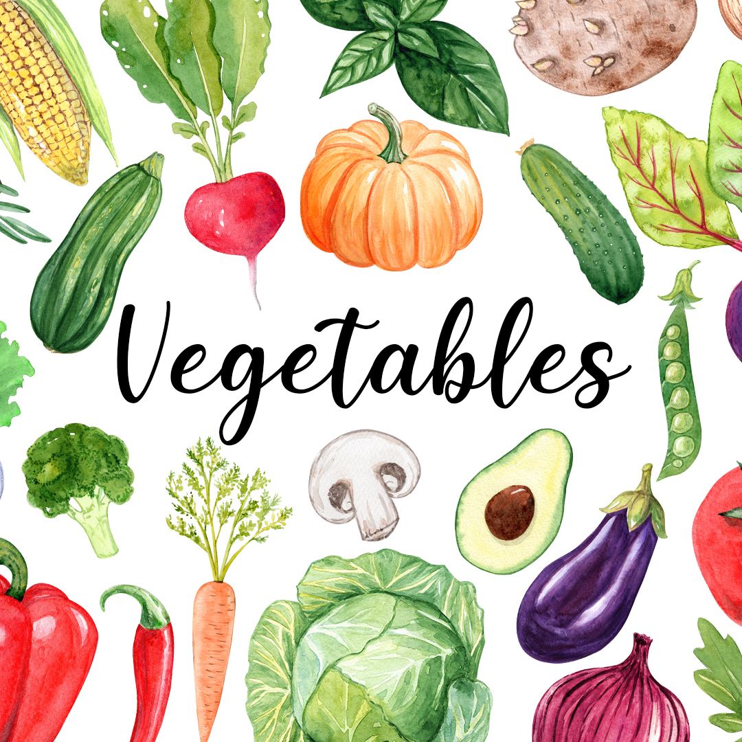 Vegetable watercolor clipart | Inspire Uplift