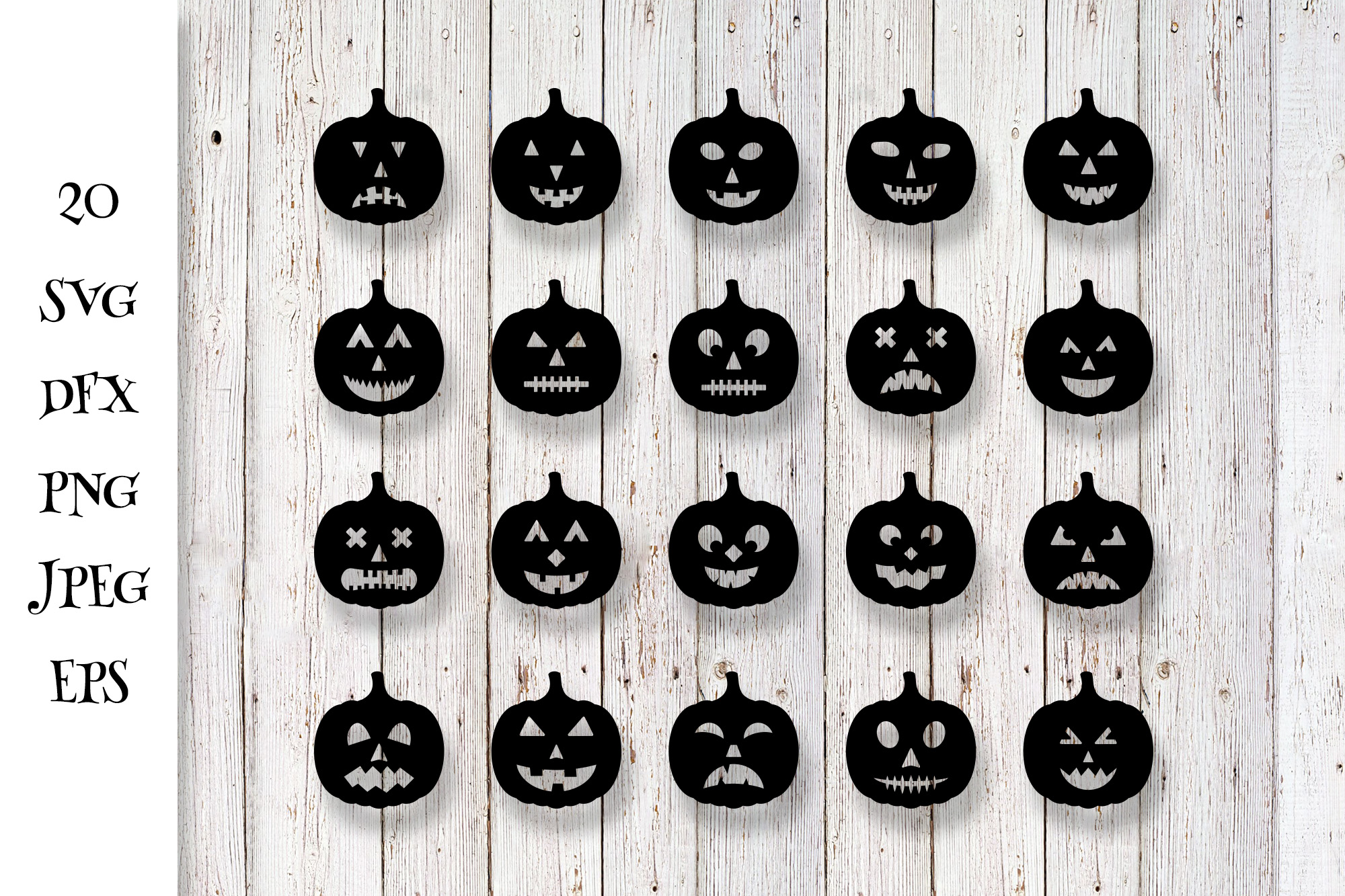 Halloween Pumpkins SVG. Jack-o'-Lantern Faces Bundle | Inspire Uplift