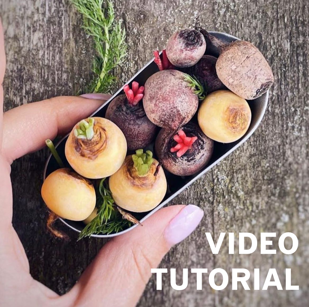 Miniature beets and turnips. Tutorial polymer clay. Mini fak | Inspire ...