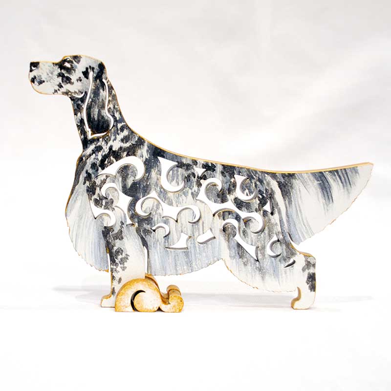 blue belton English Setter figurine, statuette made of wood - Inspire ...