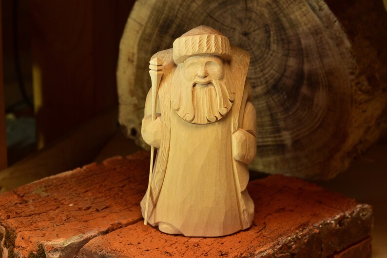 Wooden Santa figure, Figure for painting, Hand carved sculpt - Inspire ...