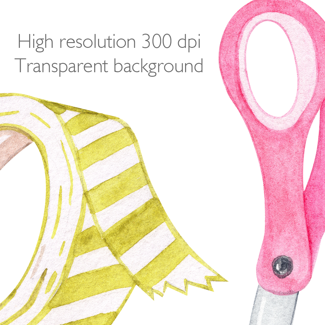 Craft tools watercolor clipart - Inspire Uplift