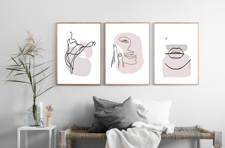 Women Line Art, Woman Line Drawing, Pink Wall Art, Instant D - Inspire ...